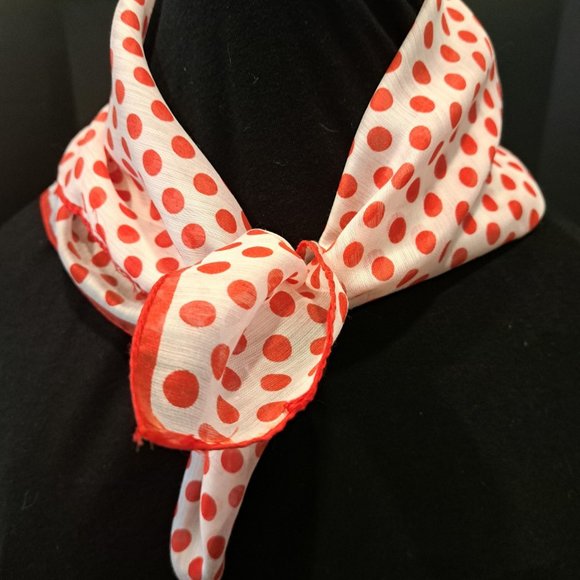 Accessories | Vintage Red And White Polka Dot Neckerchief Scarf 21 ...